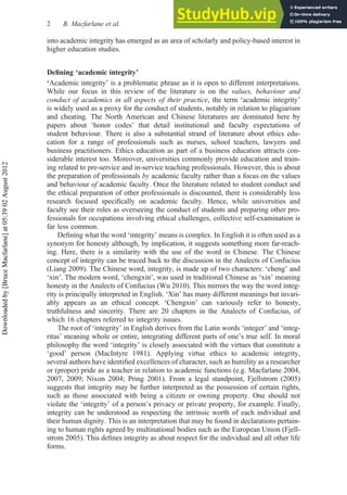 Academic Integrity A Literature Review | PDF