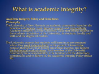 Academic integrity in the american university | PPTX