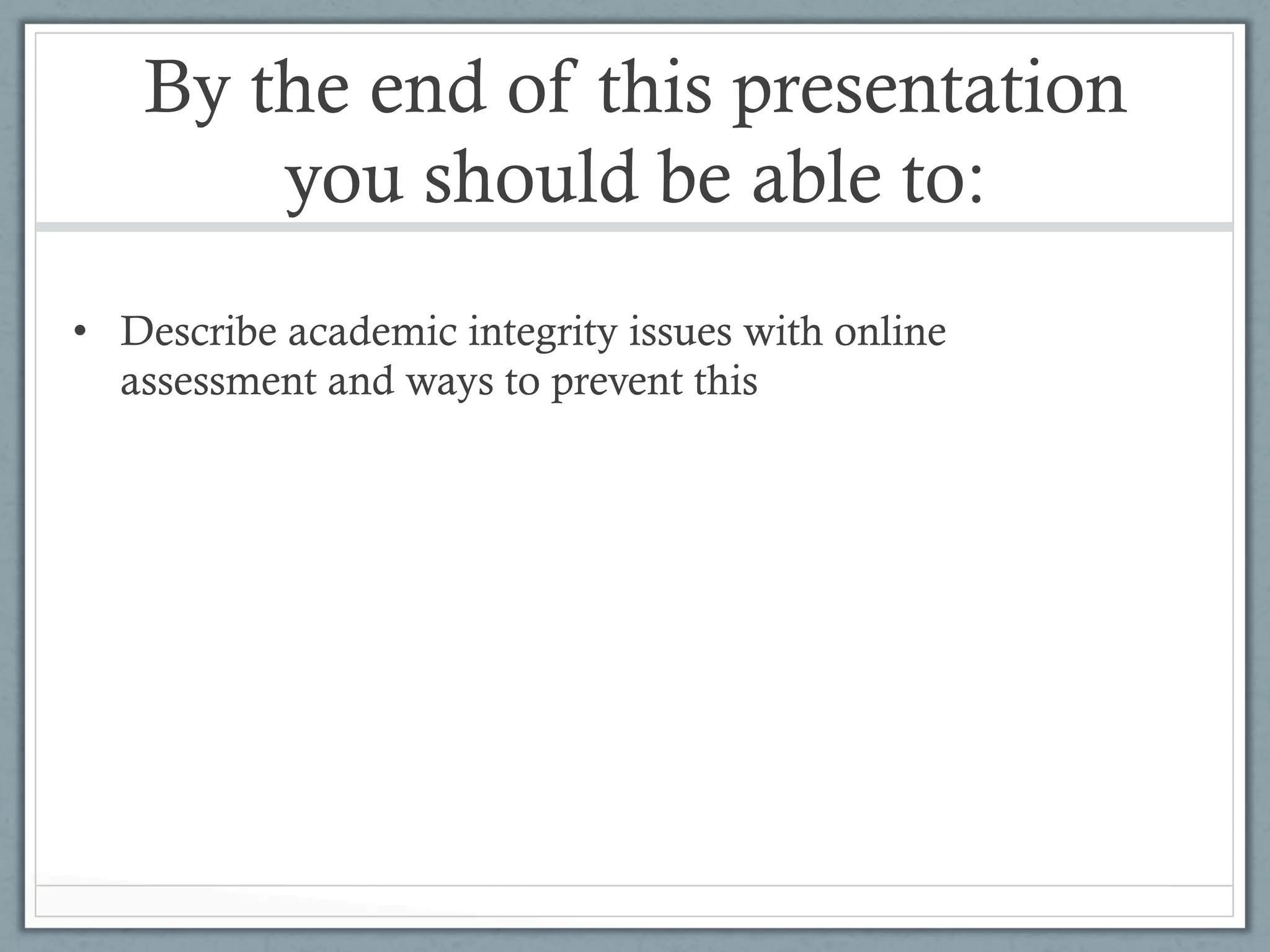 Academic integrity presentation | PDF