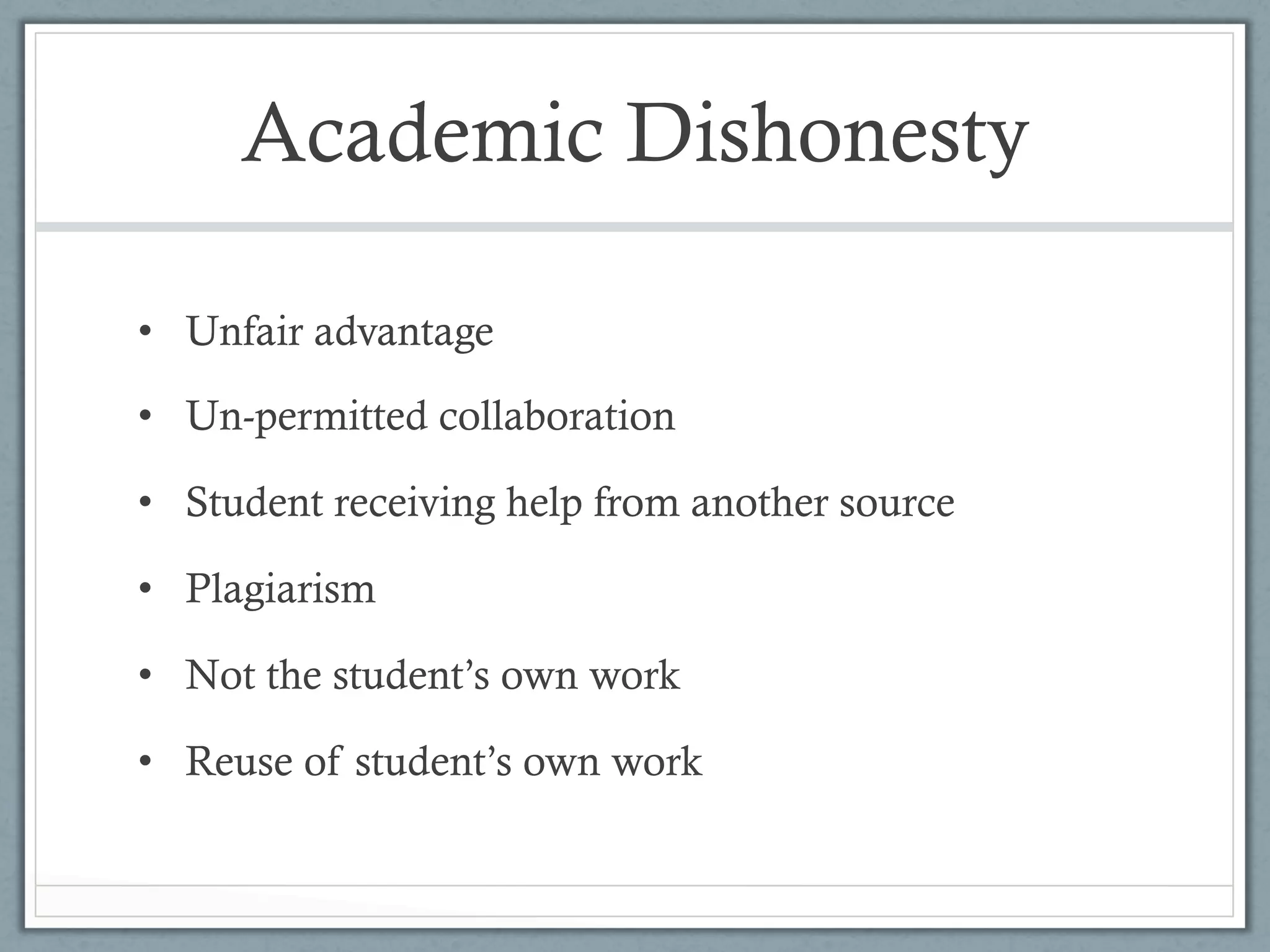 Academic integrity presentation | PDF