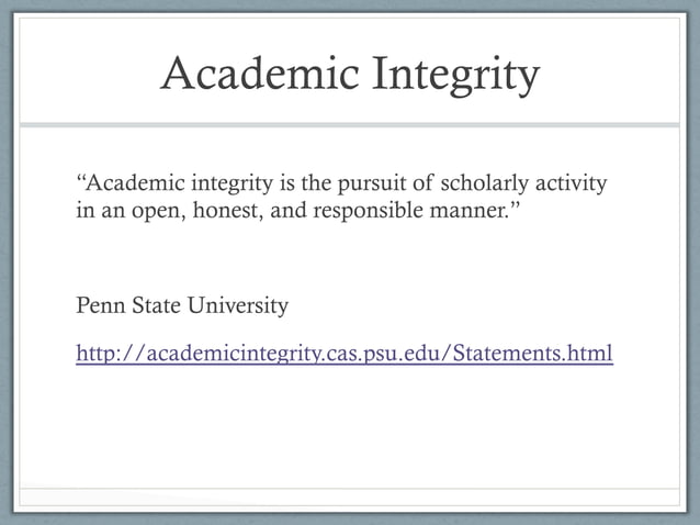 Academic integrity presentation | PDF | Educational Assessment | Education