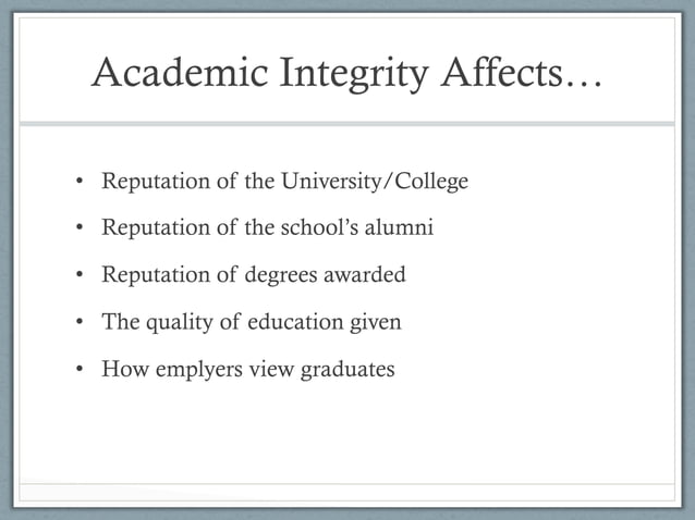 Academic integrity presentation | PDF | Educational Assessment | Education