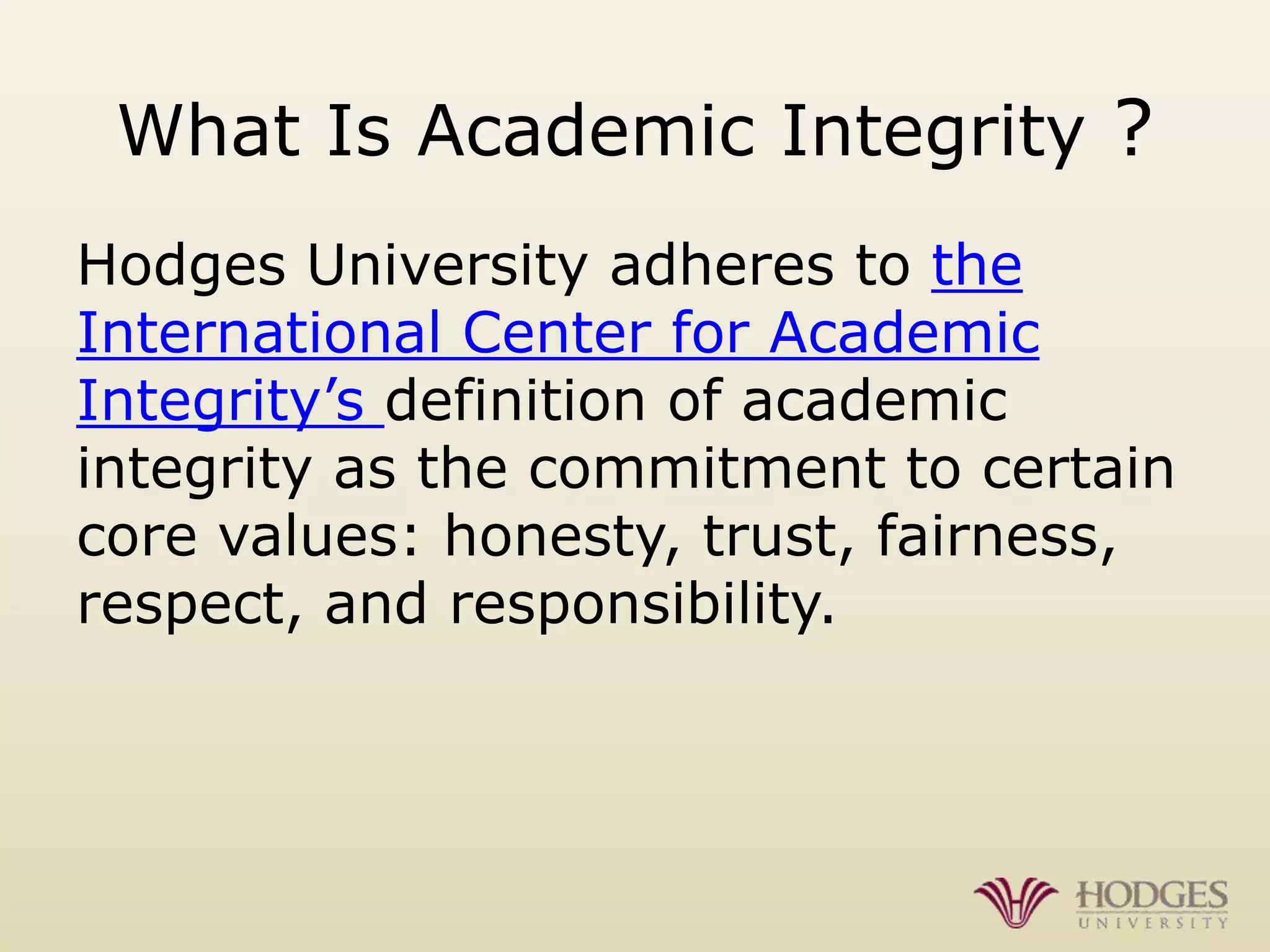 Academic Integrity Overview | PPTX