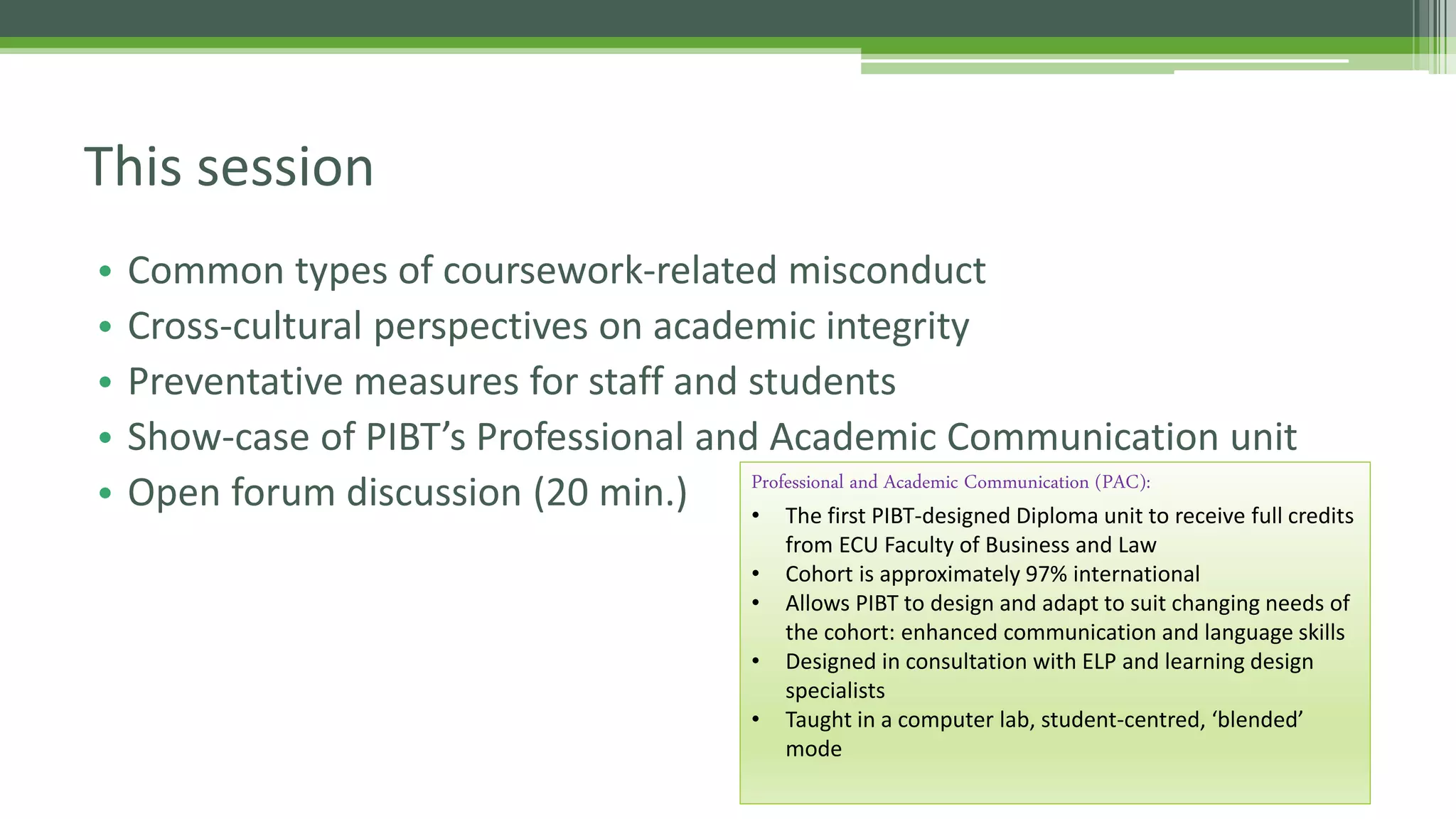 Academic integrity: Sharing ideas and strategies | PPTX