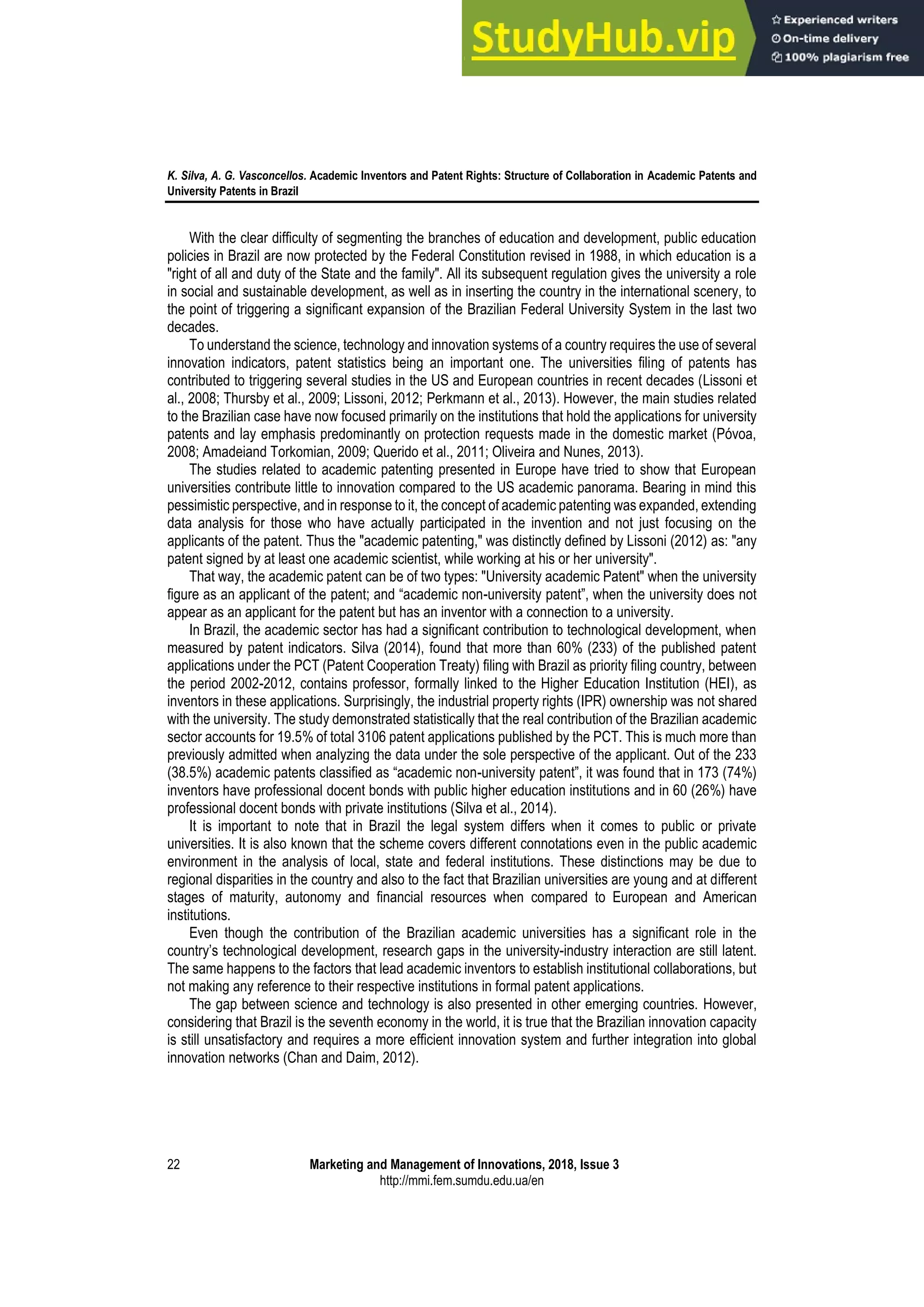 Academic Inventors And Patent Rights Structure Of Collaboration In ...