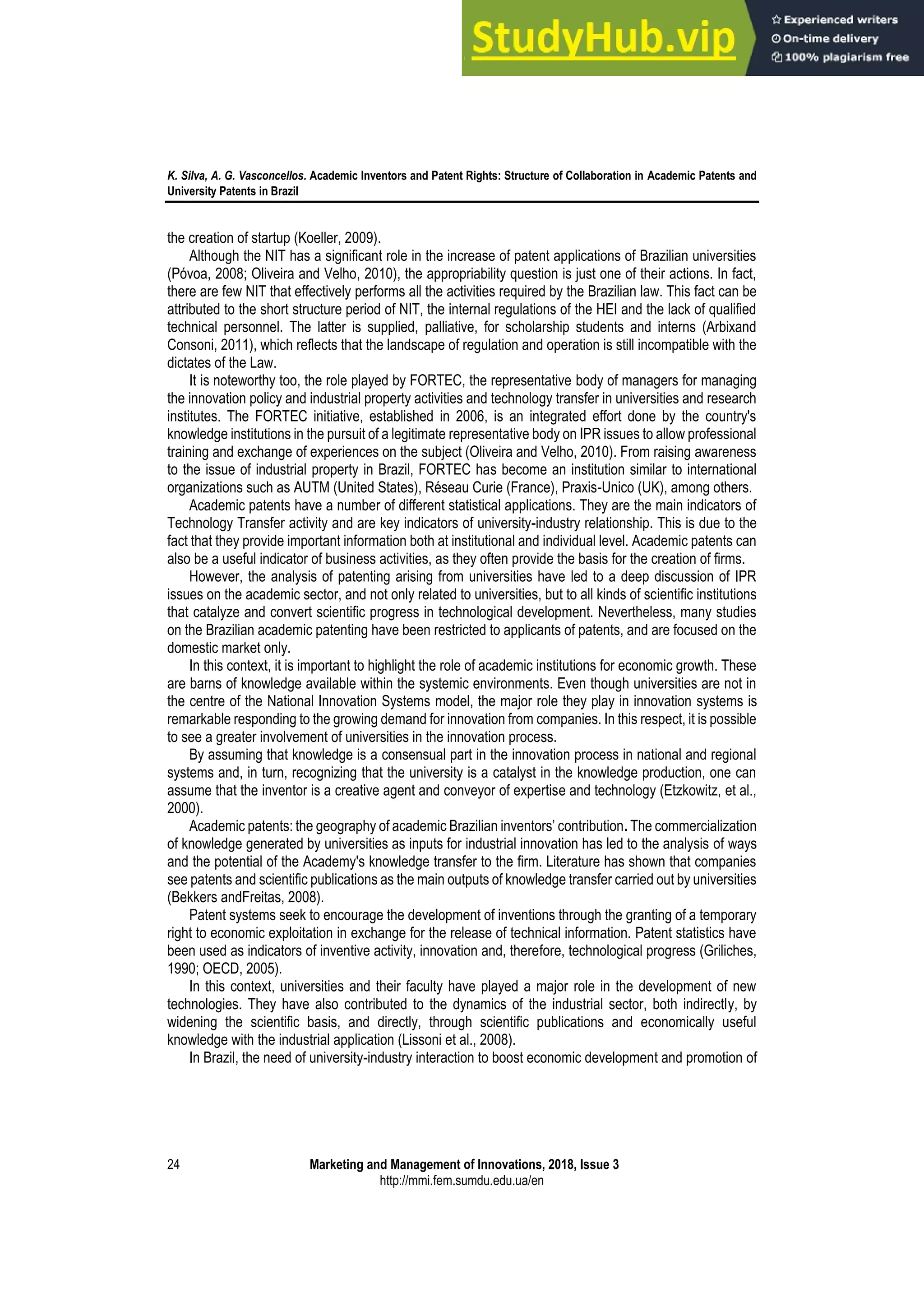 Academic Inventors And Patent Rights Structure Of Collaboration In ...
