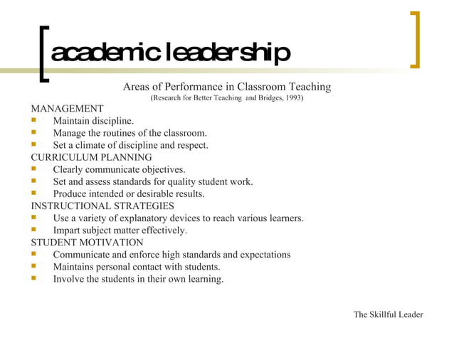 Academic Leadership | PPT | Professional School | Postgraduate Education