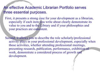 Academic Librarian Portfolios | PPT
