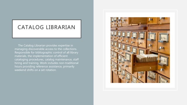 Academic Librarian Roles and Jobs.pptx | Undergraduate Education ...