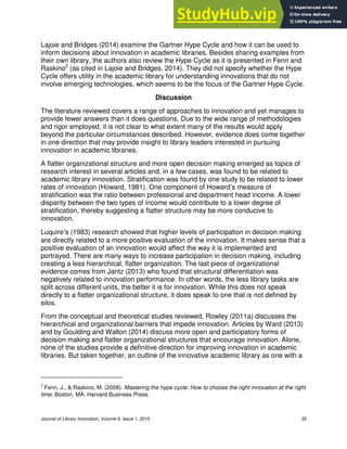 Academic Libraries And Innovation A Literature Review | PDF