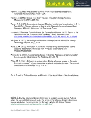Academic Libraries And Innovation A Literature Review | PDF ...