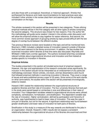 Academic Libraries And Innovation A Literature Review | PDF ...