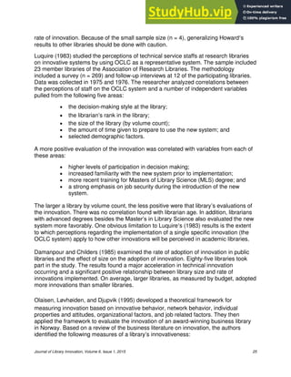 Academic Libraries And Innovation A Literature Review | PDF ...