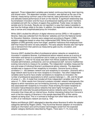 Academic Libraries And Innovation A Literature Review | PDF ...