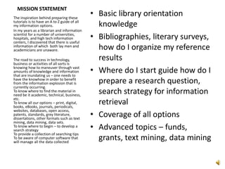 Academic library orientation for all | PPT