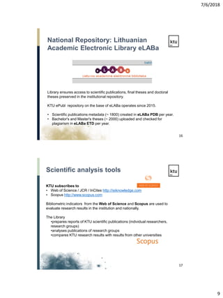 Academic library services as research support, lithuania | PDF