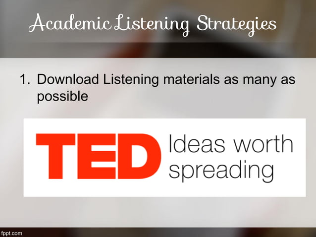 Academic listening strategies | PDF