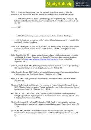 Academic Literacies A Critical Lens On Writing And Reading In The ...