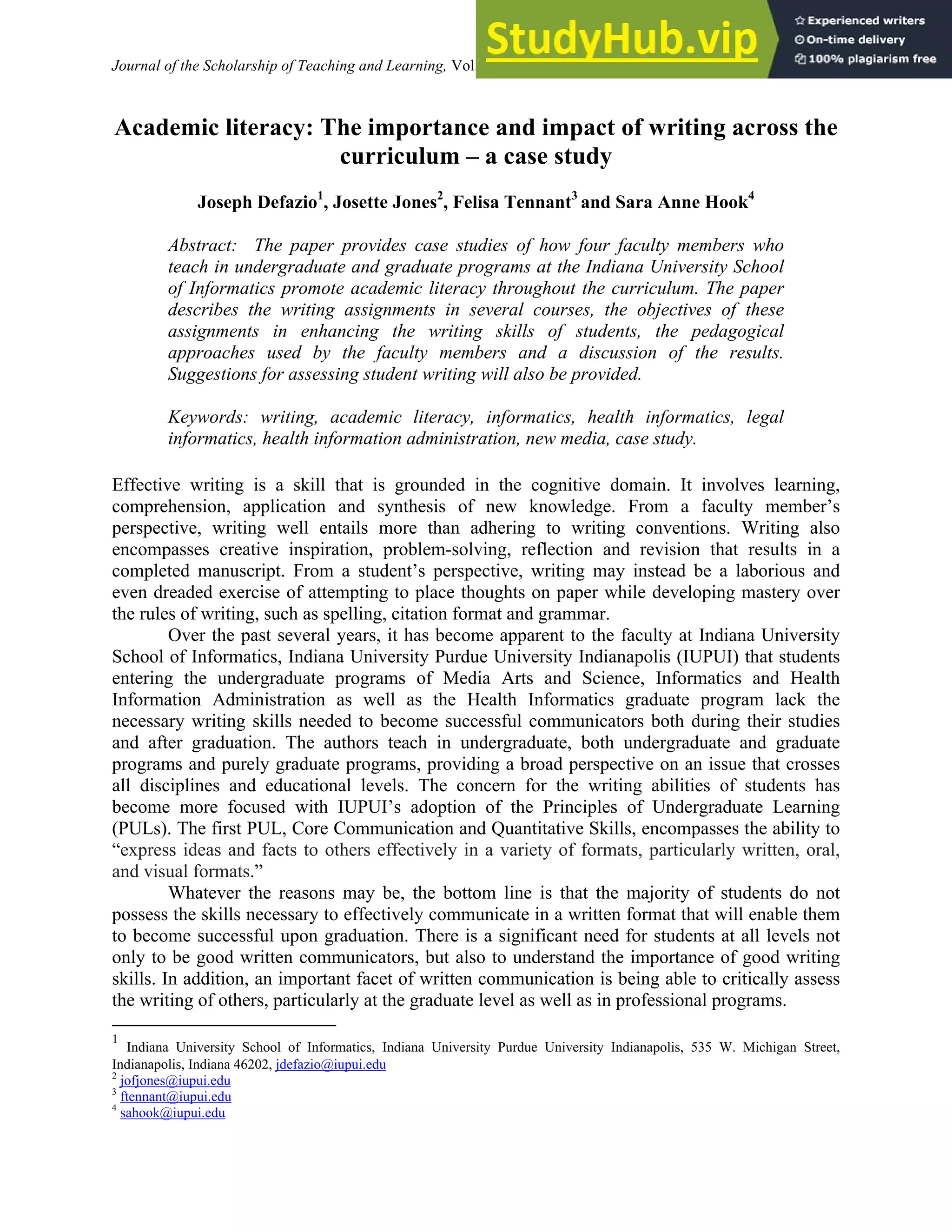 Academic Literacy The Importance And Impact Of Writing Across The ...