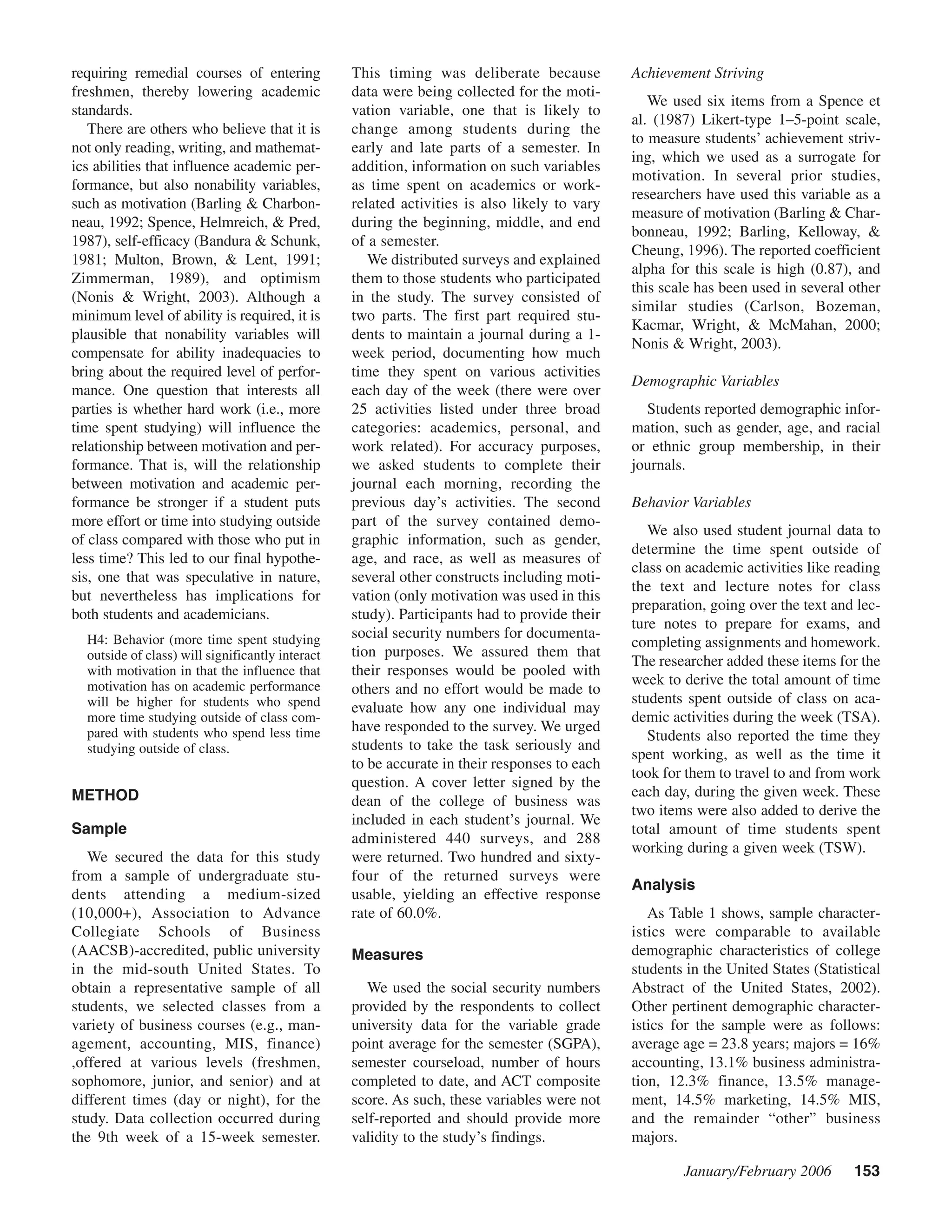 Academic performance of college students | PDF
