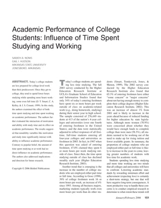 Academic performance of college students | PDF