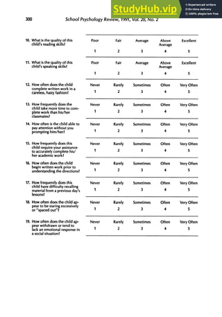 Academic Performance Rating Scale | PDF