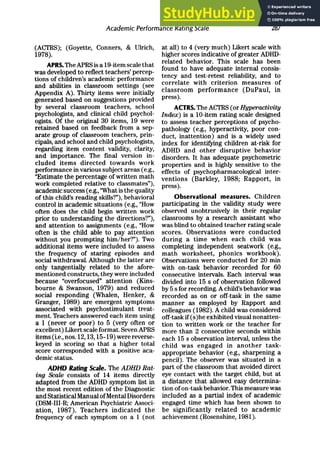 Academic Performance Rating Scale | PDF