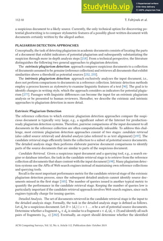 Academic Plagiarism Detection | PDF