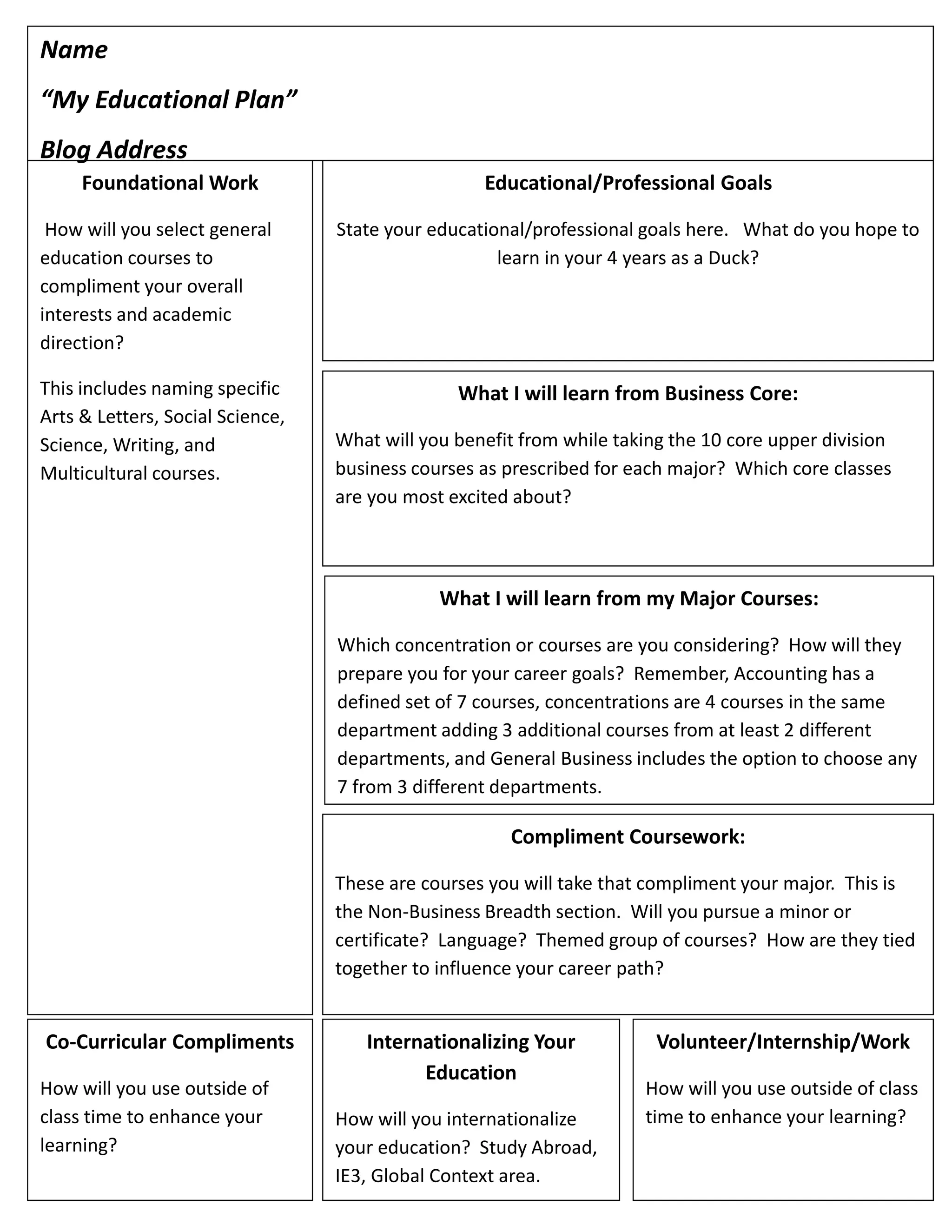 4 Year Academic plan assignment | PPTX