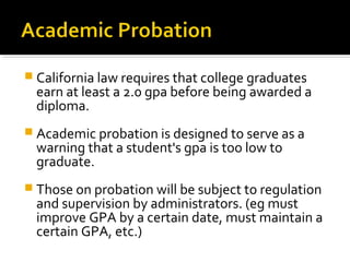 Academic Probation & Disqualification | PPT