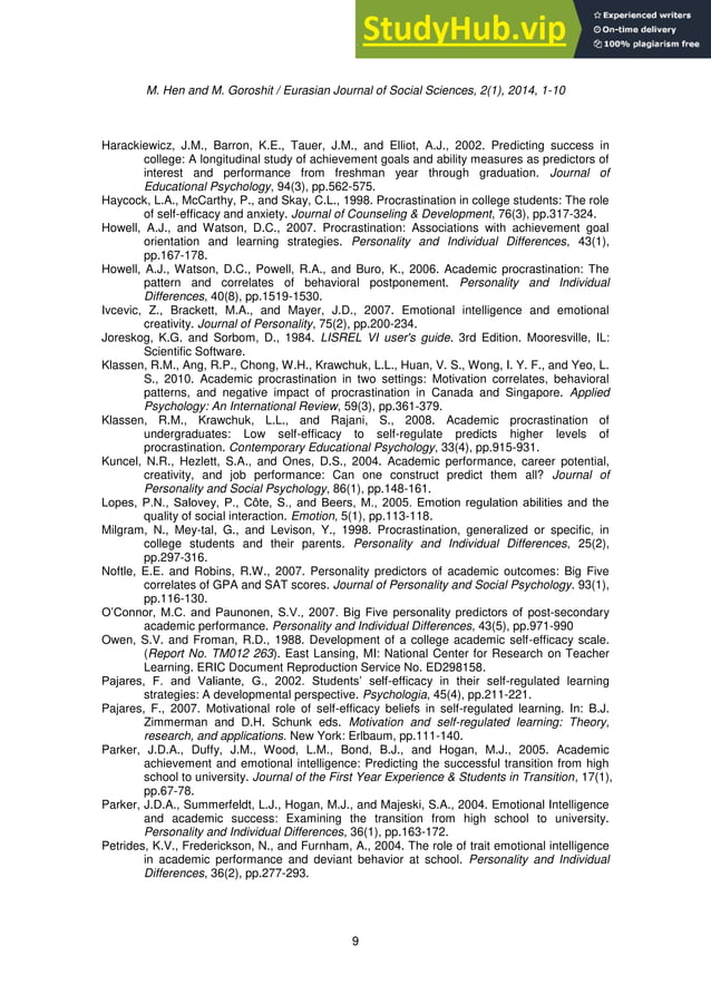 Academic Procrastination In Higher Education | PDF