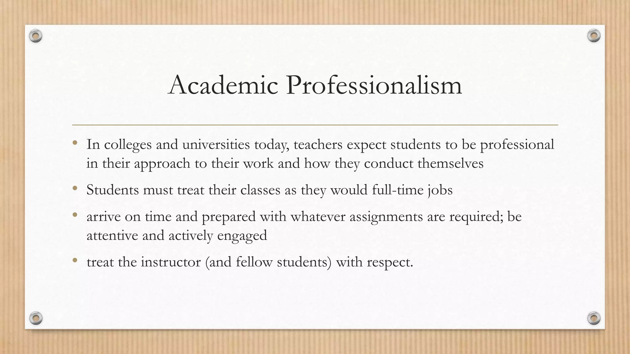 Academic professionalism | PPTX