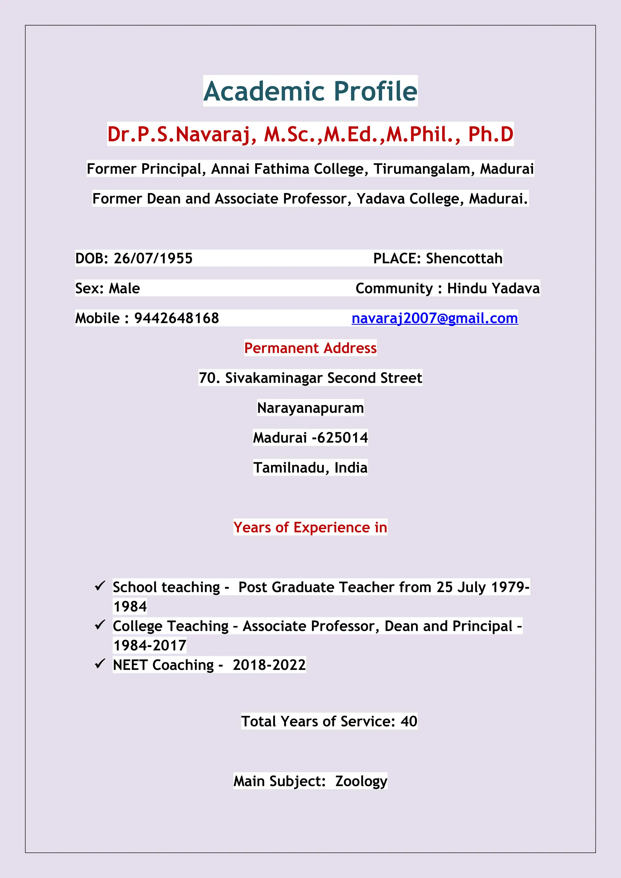 NAVARAJ PERUMALSAMY BRIEF CV FOR A SUITABLE POSITION | DOCX