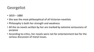 FEMALE NOVELIST OF VICTORIAN AGE | PPTX | Fiction | Books and Literature