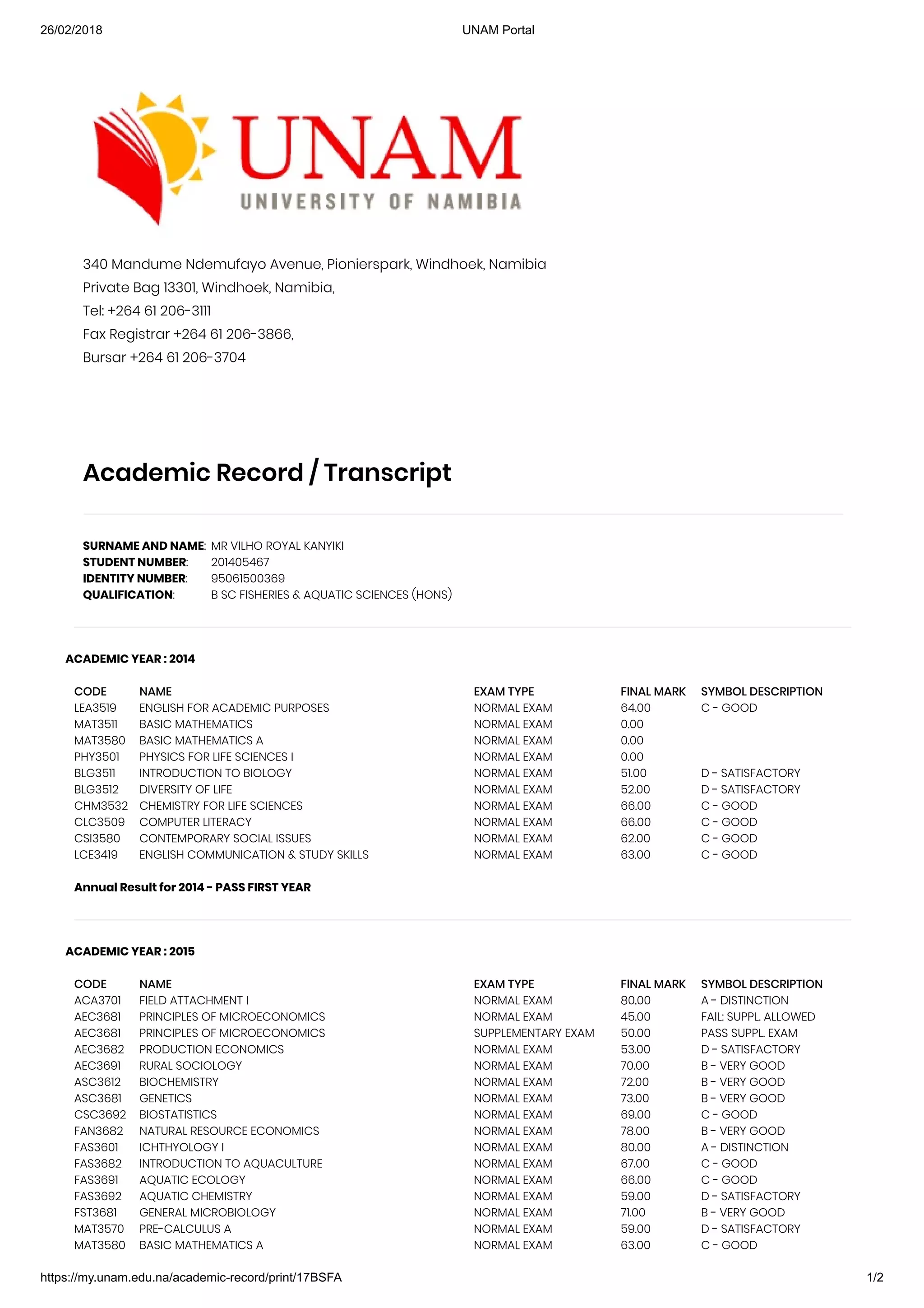 Academic record | PDF