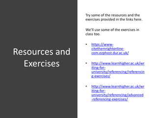 Aspects of academic citation and referencing | PPSX