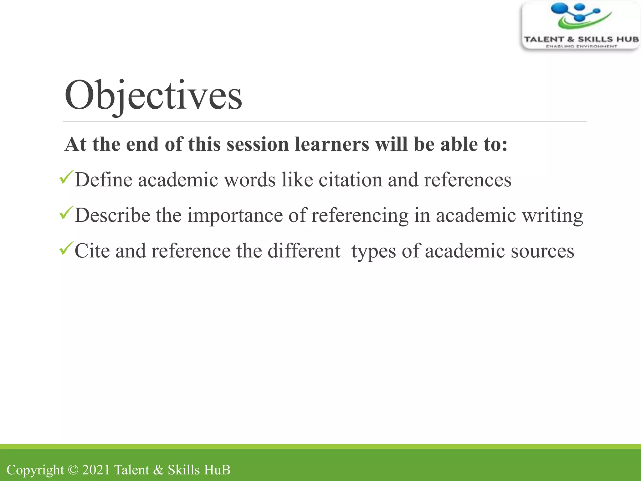 Academic referencing harvard style of referencing- | PPTX