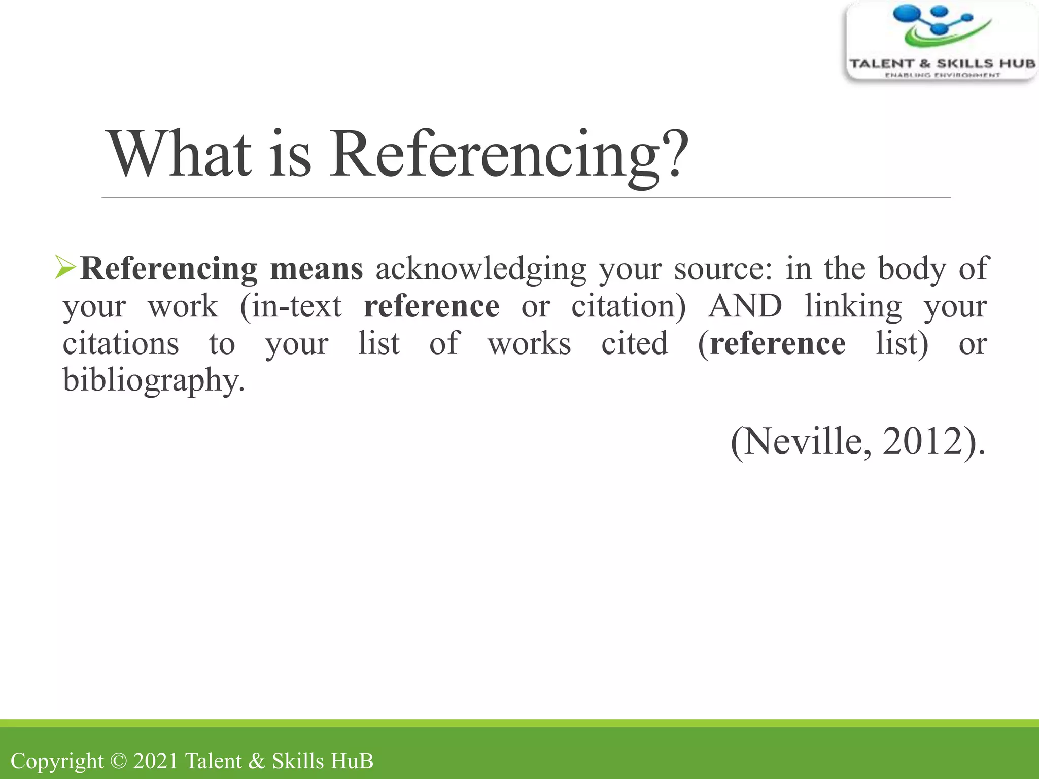 Academic referencing harvard style of referencing- | PPTX