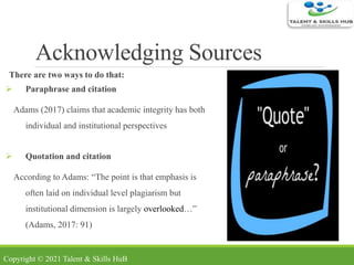 Academic referencing harvard style of referencing- | PPT