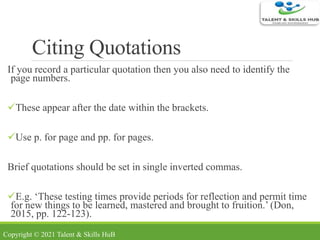Academic referencing harvard style of referencing- | PPT