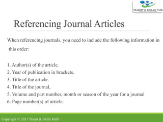 Academic referencing harvard style of referencing- | PPT