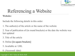 Academic referencing harvard style of referencing- | PPTX