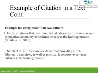 Academic referencing harvard style of referencing- | PPTX