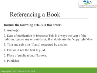 Academic referencing harvard style of referencing- | PPTX
