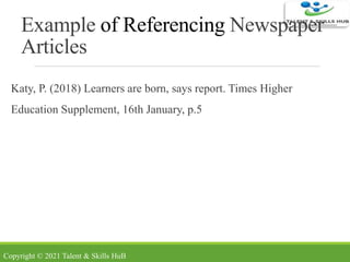 Academic referencing harvard style of referencing- | PPTX