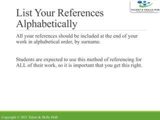 Academic referencing harvard style of referencing- | PPTX