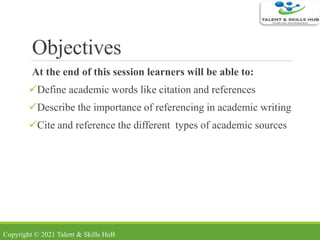 Academic referencing harvard style of referencing- | PPTX