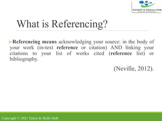 Academic referencing harvard style of referencing- | PPTX