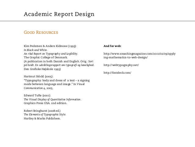 Academic report design