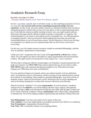 Academic research essay | PDF